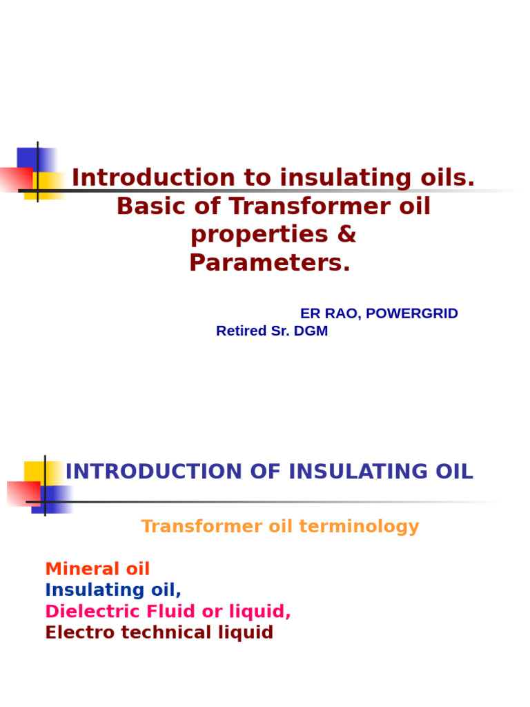 1 - Transformer Oil Properties N Parameters | PDF