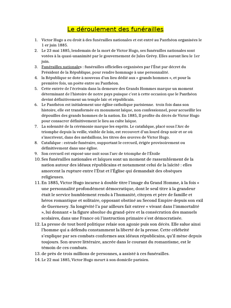 Le déroulement des funérailles | PDF