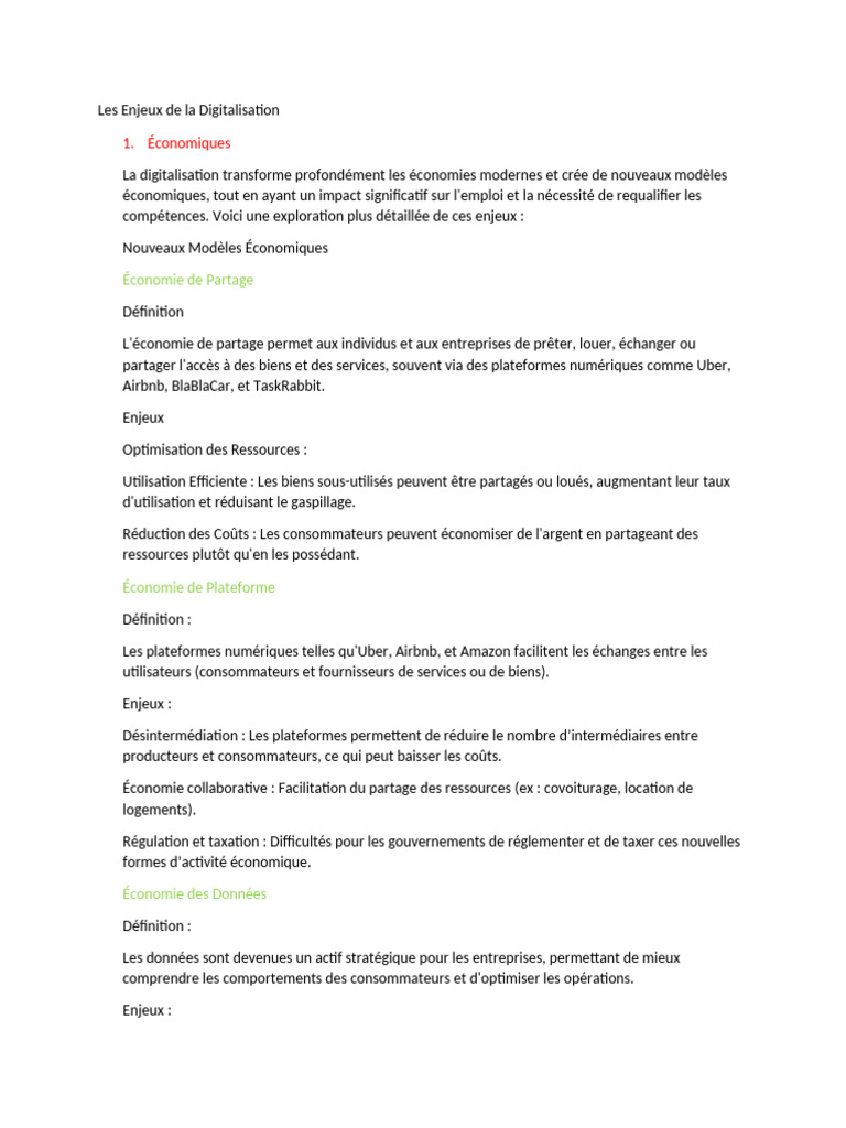 Les Enjeux de La Digitalisation | PDF