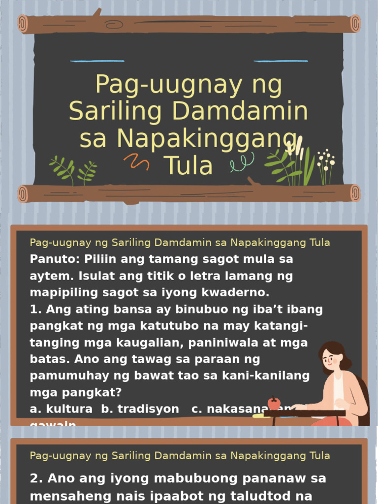 Q1-LESSON 7 - Tula - Pre-Test | PDF