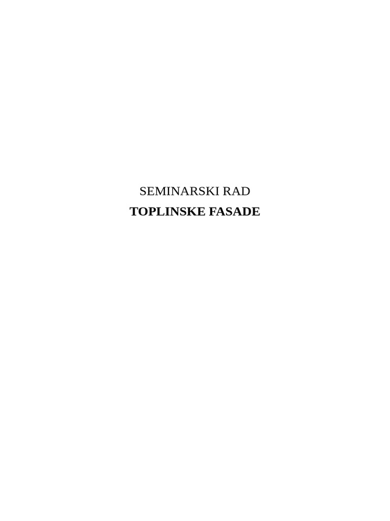 Seminarski Rad Fasade | PDF
