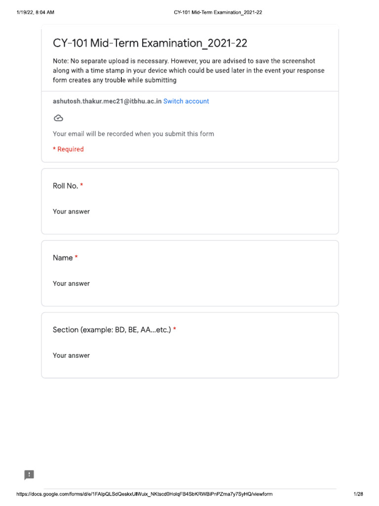 Mid Term 2021-2022 | PDF