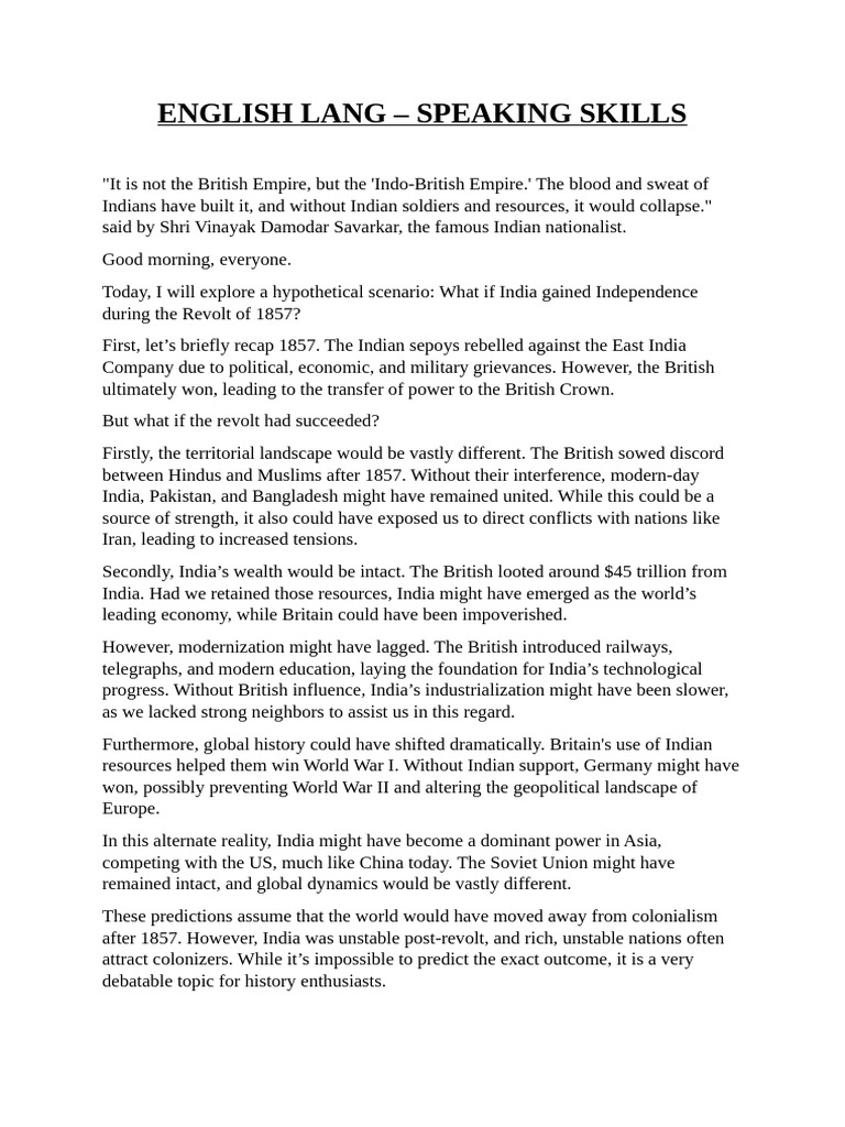 Speaking skills | PDF