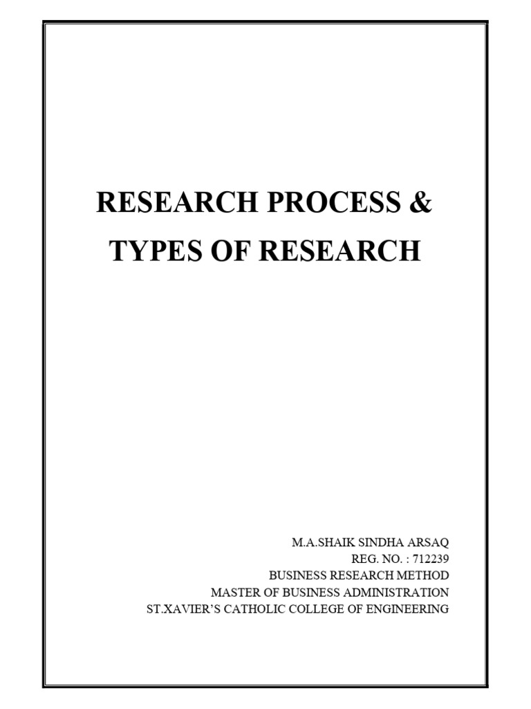 Research Process and Types of Research | PDF