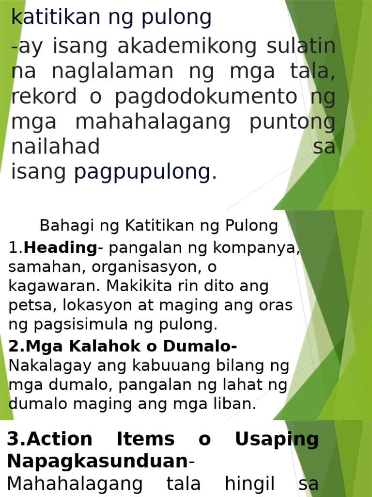 Katitikan NG Pulong | PDF