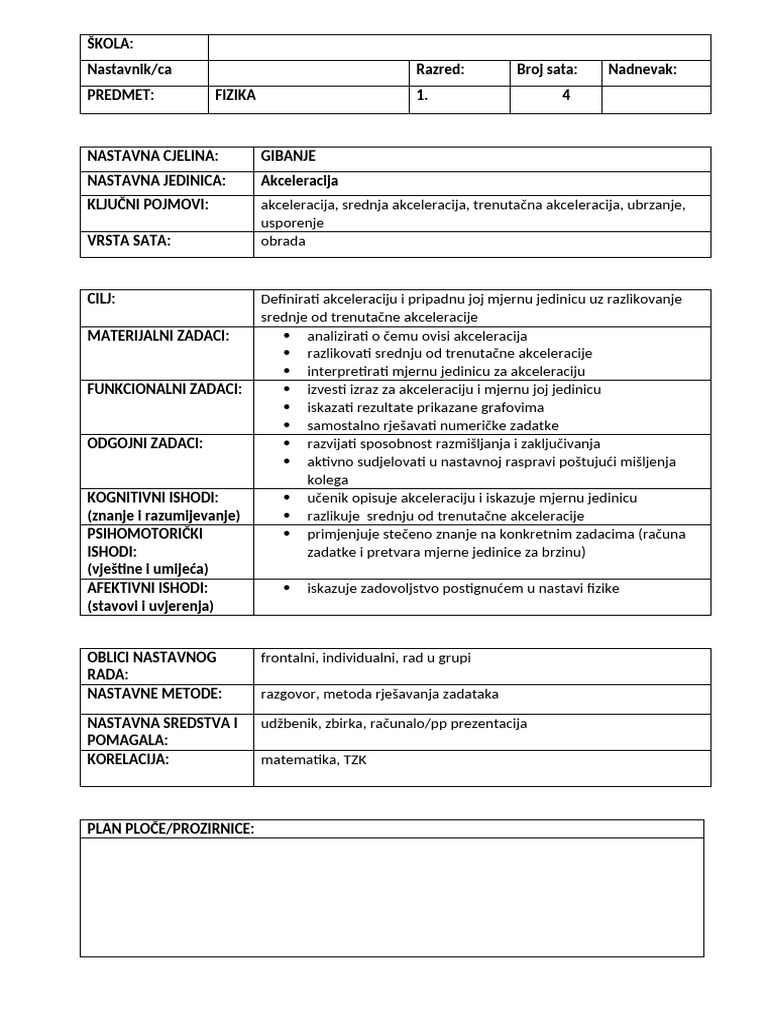 ALFA Priprema - 4.sat | PDF