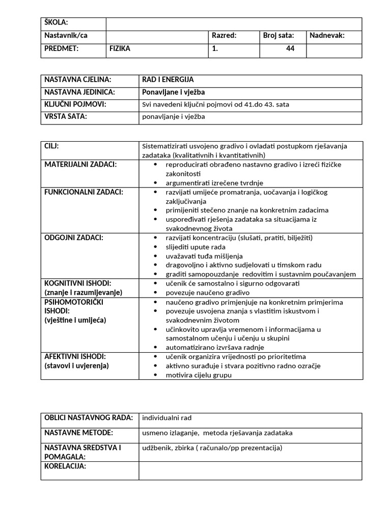 ALFA Priprema - 44. Sat | PDF