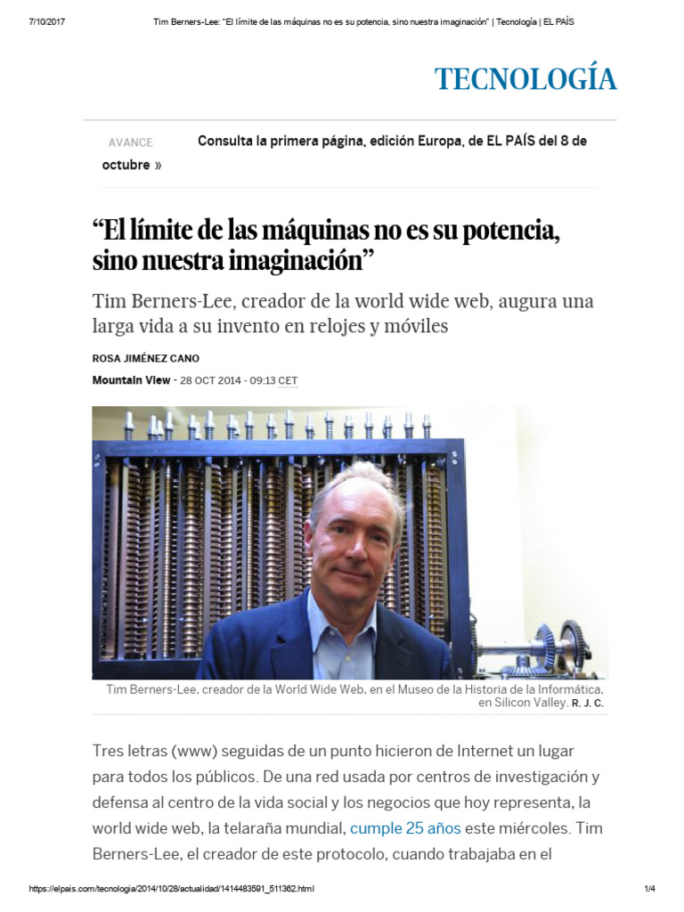 Tim Berners-Lee y la creación de la web | PDF | Red mundial | Informática