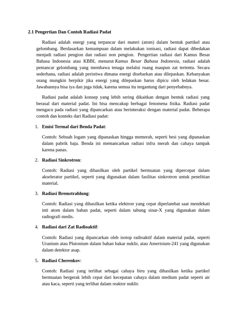 2.1 Pengertian Dan Contoh Radiasi Padat | PDF