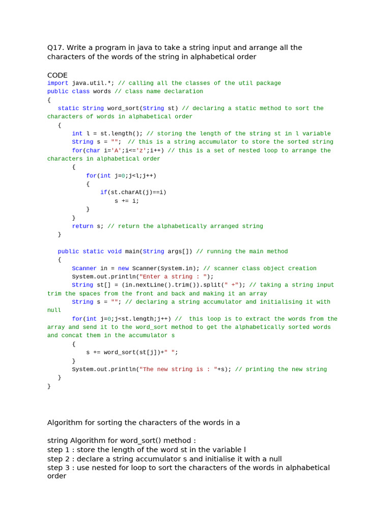 Word Character Sorting | PDF