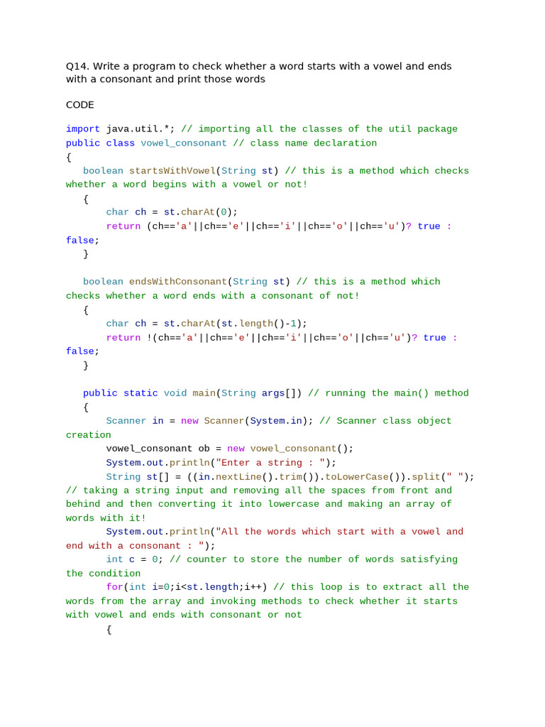 Starts Vowel Ends Consonant | PDF
