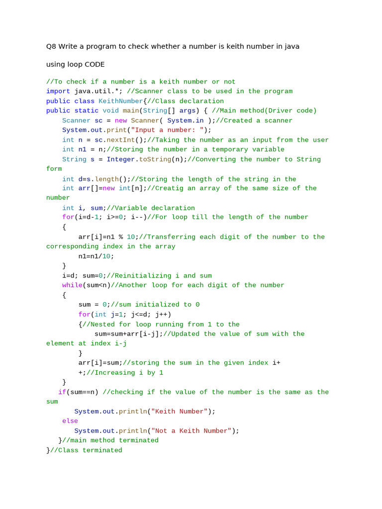 Keithnumber Loop | PDF
