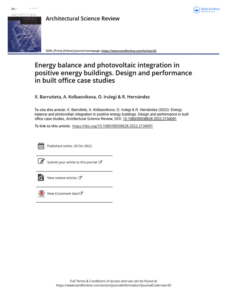 Energy Balance and Photovoltaic Integration in Positive Energy ...