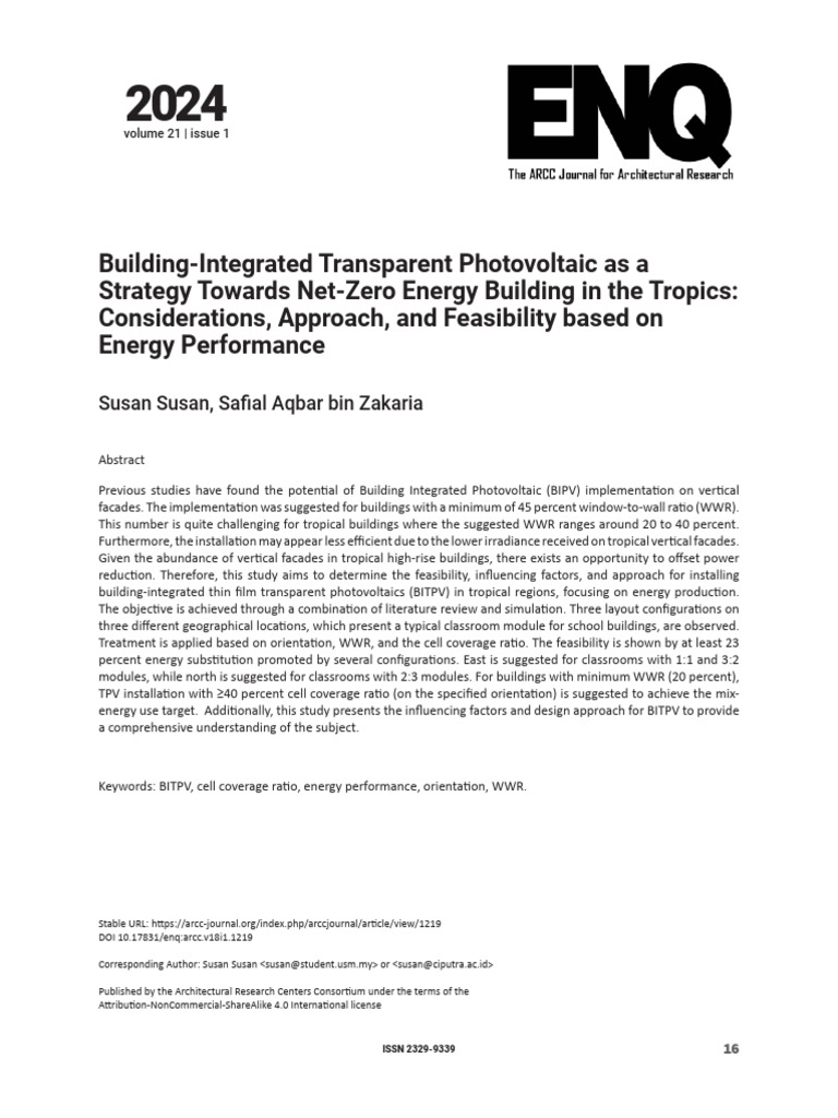 Building Integrated Transparent Photovoltaic As A | PDF