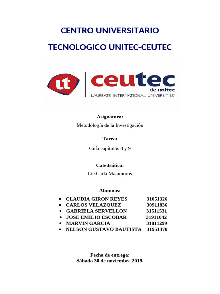 Tarea 8 Guía de Preguntas 2 (Capítulos 8 y 9) del Segundo Examen Parcial | PDF