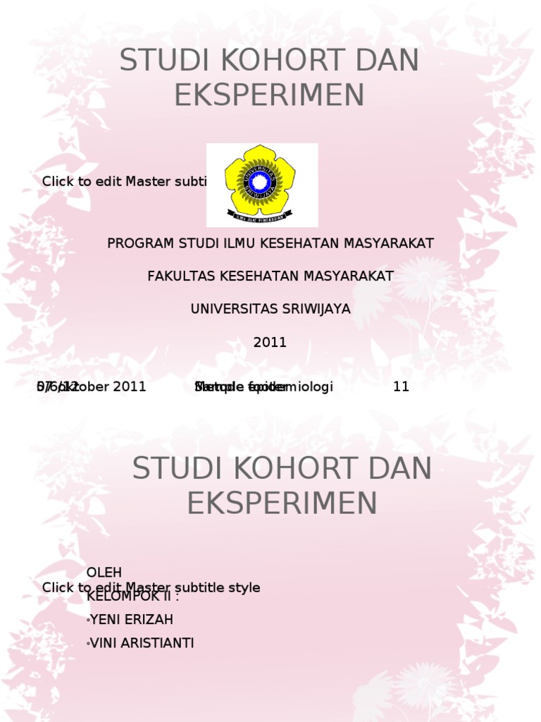 Studi Kohort Dan Eksperimen | PDF