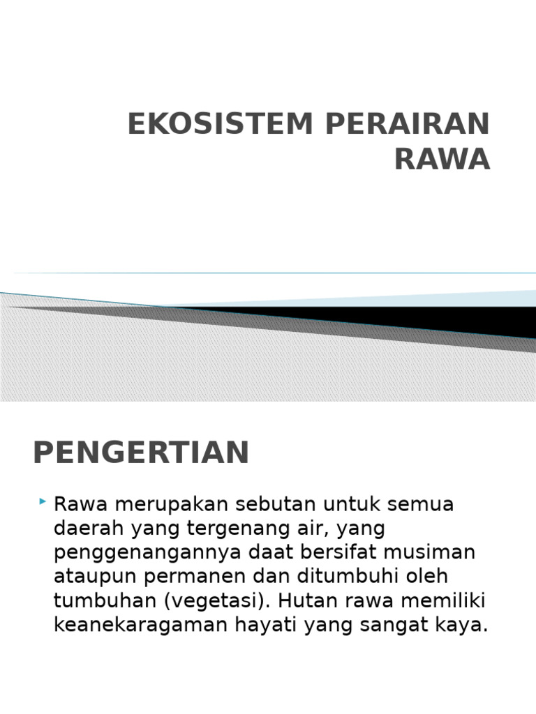 Ekosistem Perairan Rawa | PDF