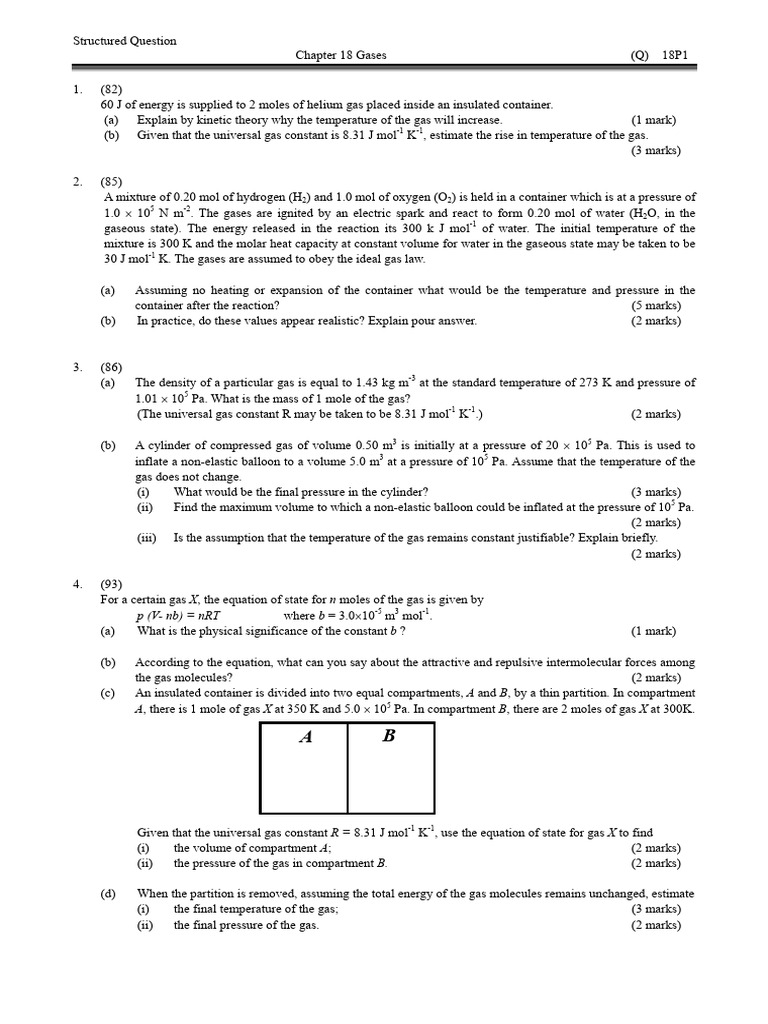 Chapter 18 Gases - Q | PDF