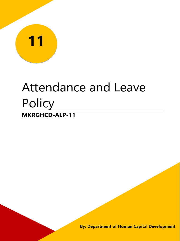 11 Attendance and Leave Policy | PDF | Sick Leave | Employment