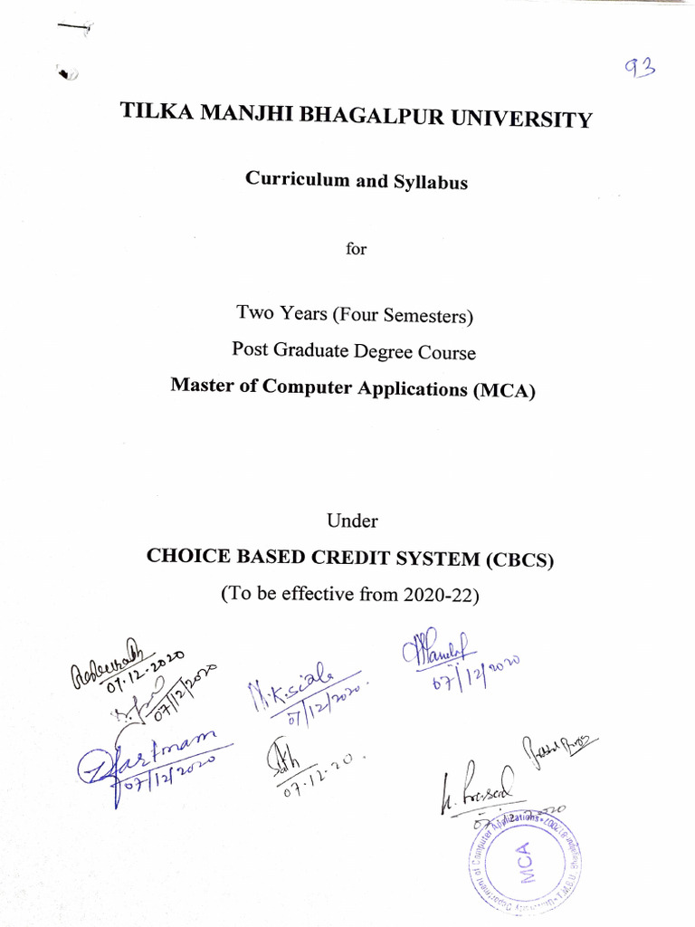 MCA 2 Years Syllabus | PDF