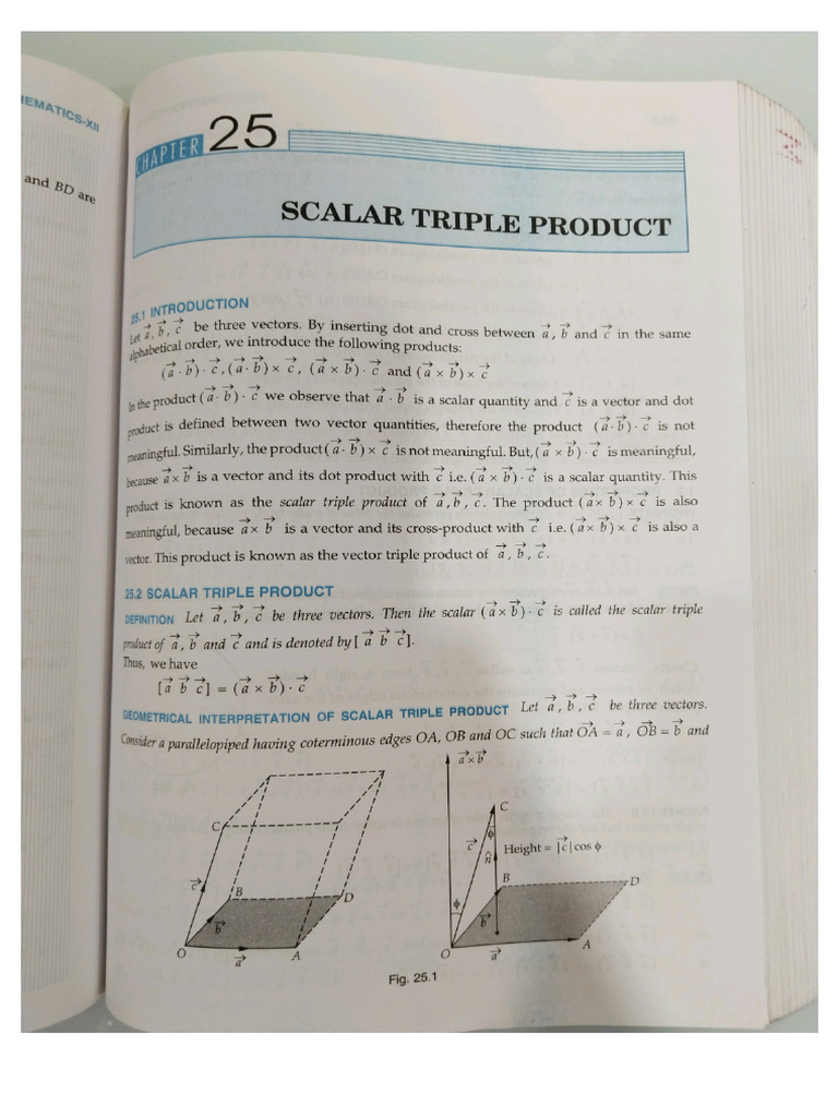 Scalar Triple Product RD Sharma | PDF