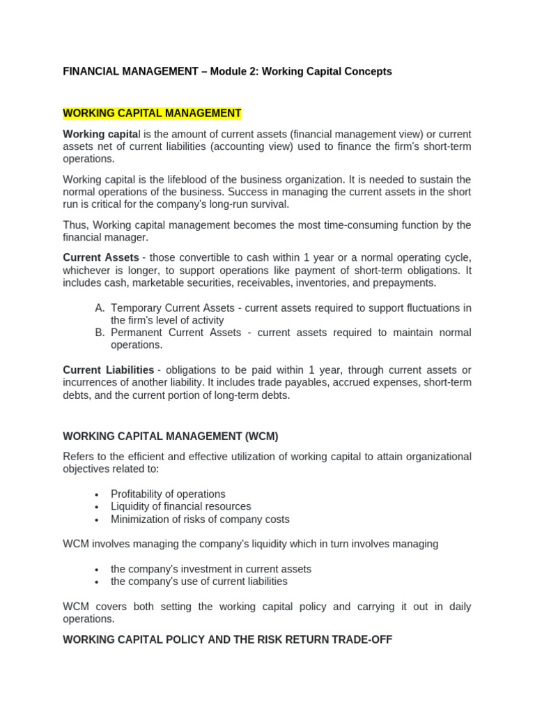 FINANCIAL MANAGEMENT-Module | PDF