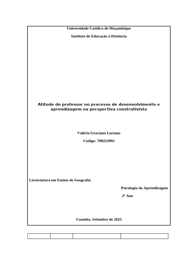 Trabalho de Psicologia Da Aprendizagem | PDF Trabalho de Psicologia Da Aprendizagem | PDF