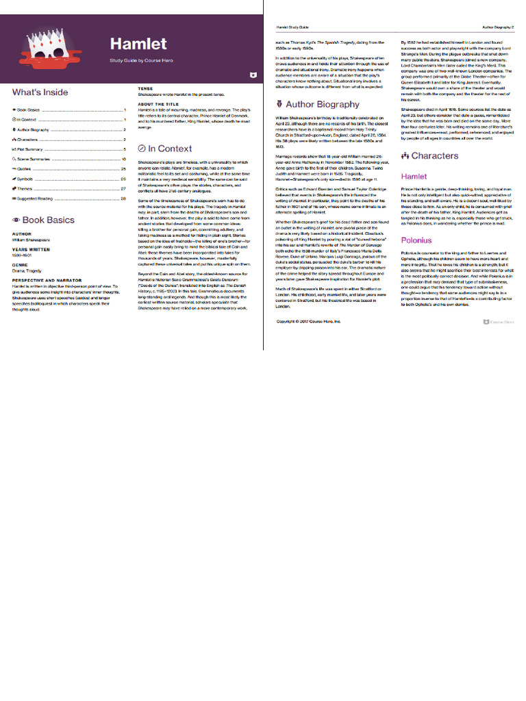 English Hamlet Study Guide | PDF