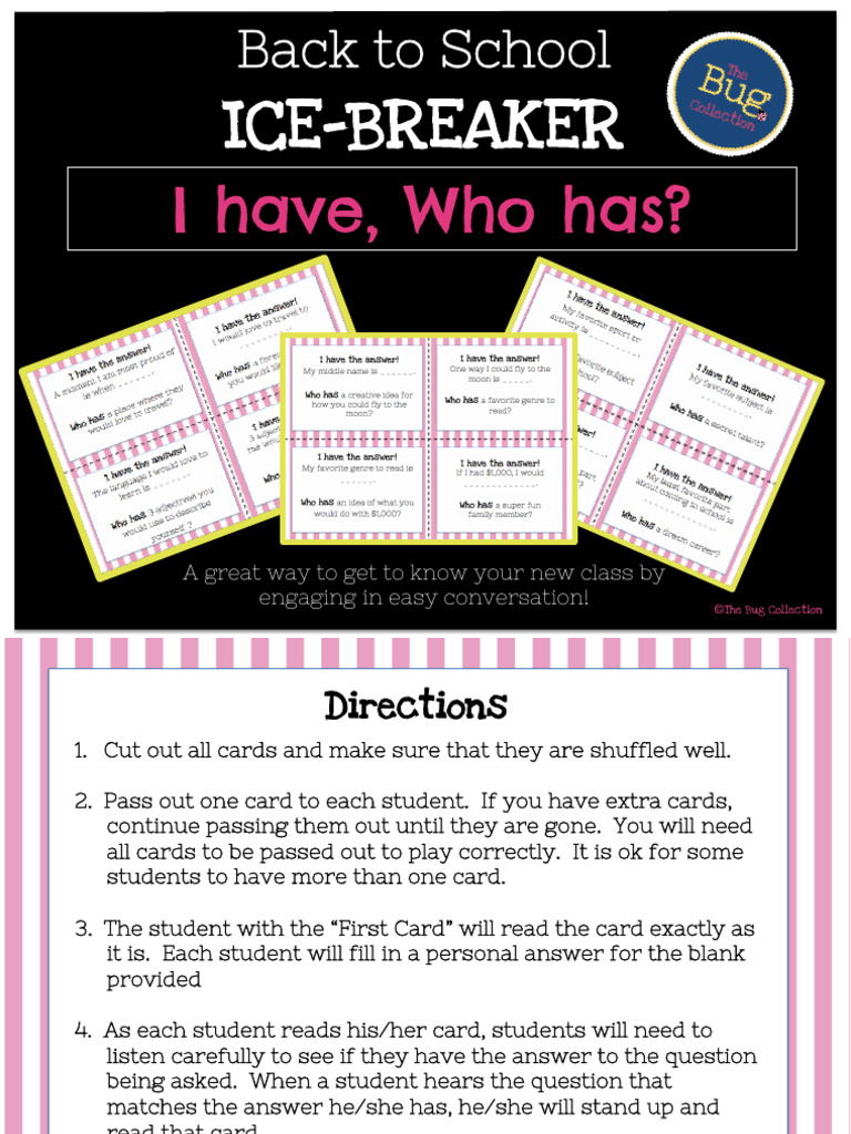 Back To School I Have Who Has | PDF