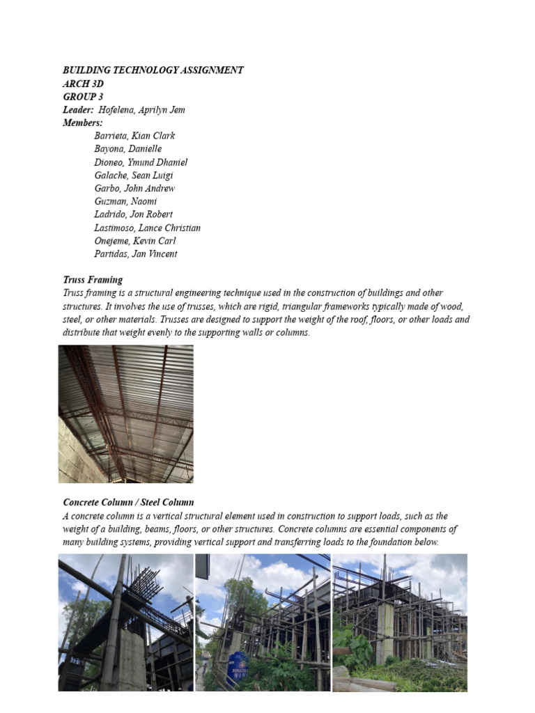 Building Tech Assignment (Roof Truss) | PDF