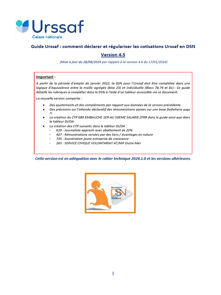Guide Declaration Regularisation Cotisations Sociales Urssaf DSN | PDF Guide Declaration Regularisation Cotisations Sociales Urssaf DSN | PDF
