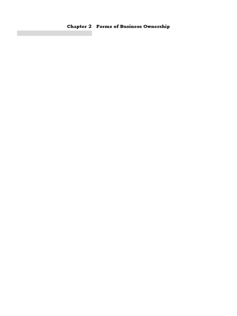 Chapter 2 Forms of Business Ownership Questions | PDF