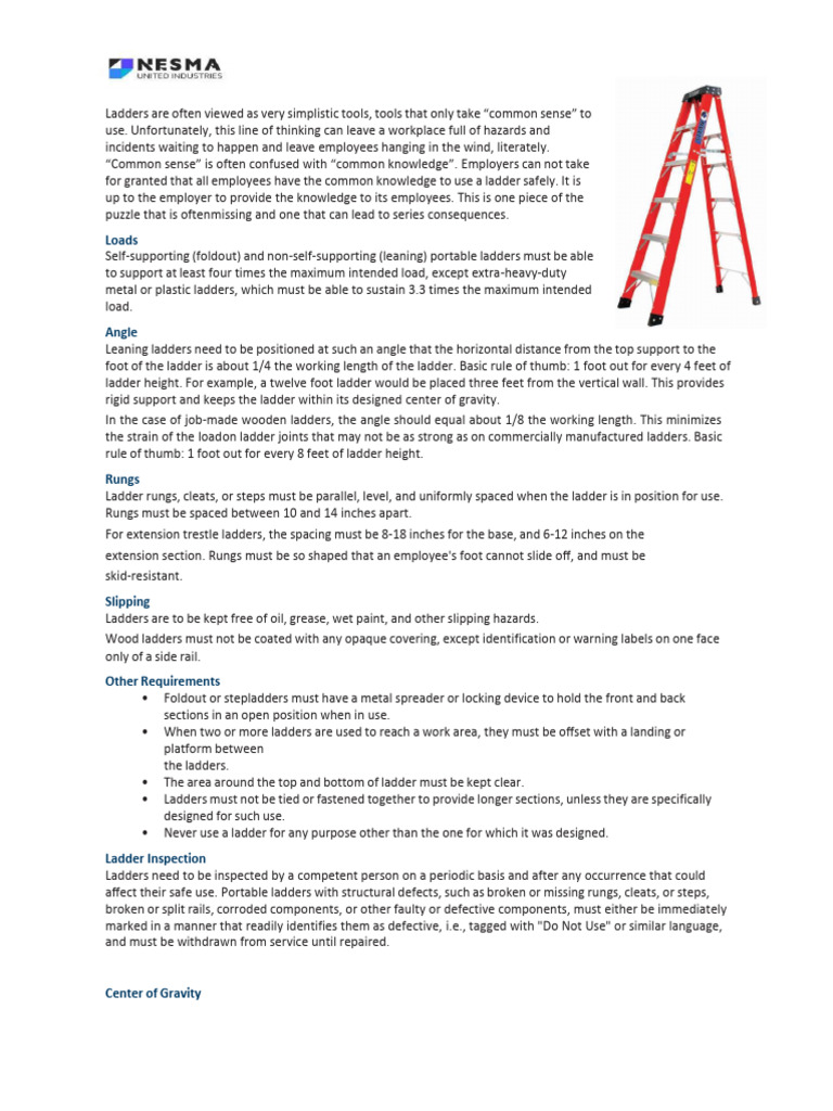 Ladder Safety | PDF