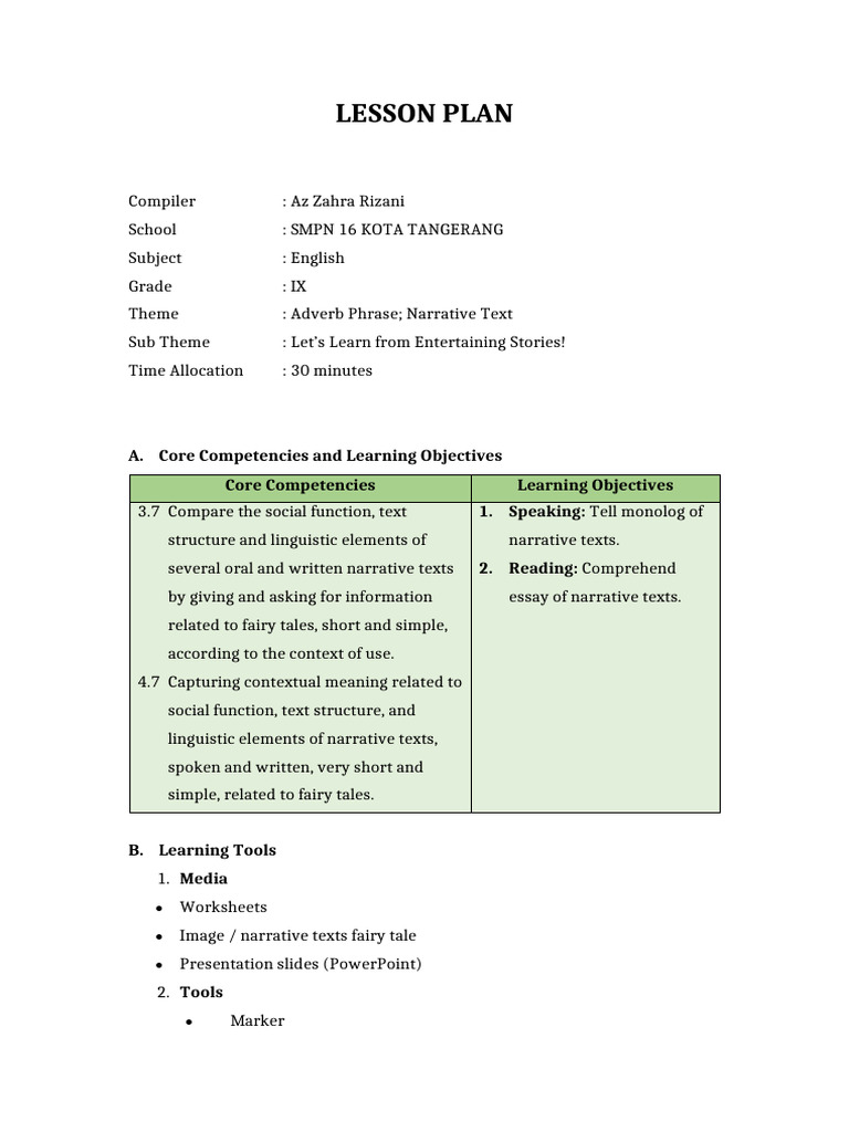 Lesson Plan Microteaching | PDF
