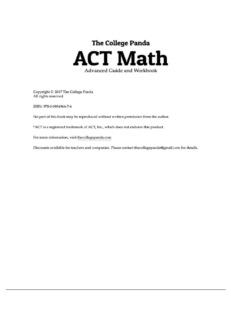 ACT Panda Math | PDF