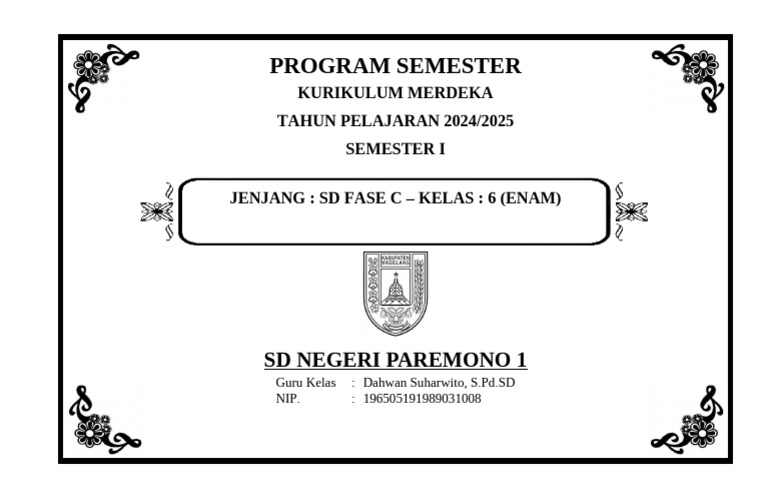 Cover PROMES - KUMER - 2024-2025 - KELAS 6 | PDF