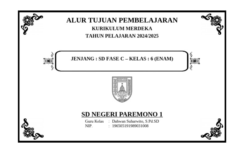Cover ATP - KUMER - 2024-2025 - KELAS 6 | PDF