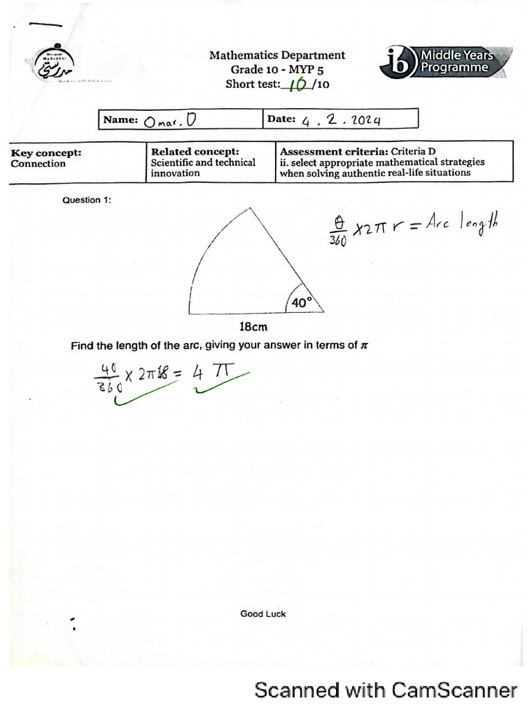 Mathematics Test | PDF