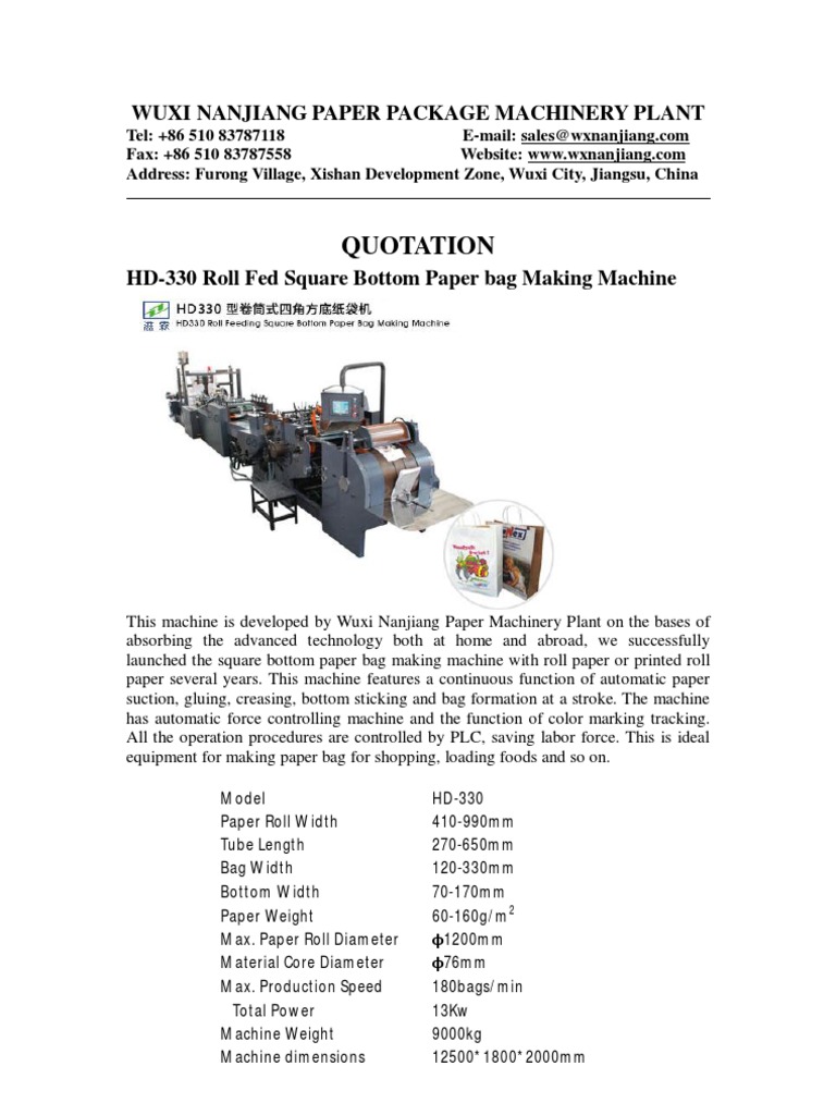 Paper Bag Machines & Paper Handle Machines-1 | PDF | Paper | Belt ...