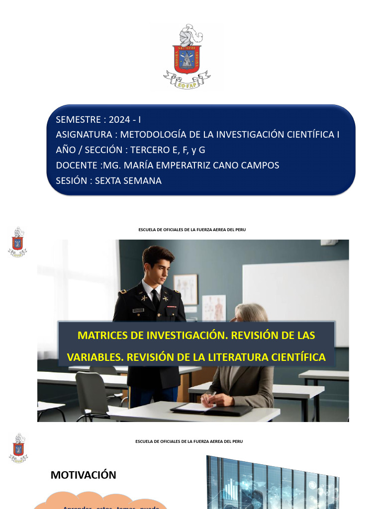 Sesión 06. Matrices de Investigación. Revisión de Variables y de ...