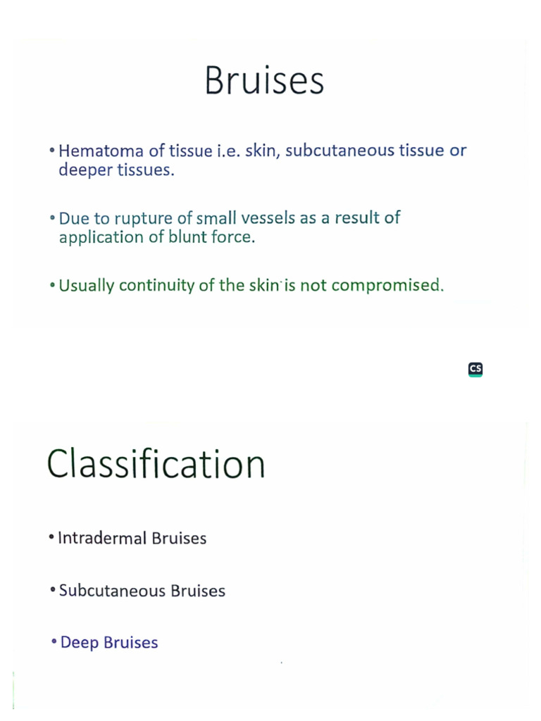 Bruise, Lacerations | PDF