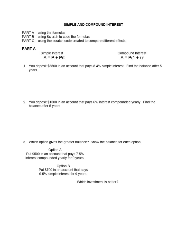 simple and compound interest | PDF
