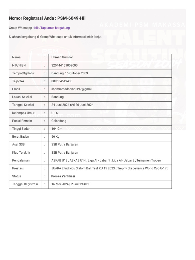 Cetak Formulir - Akademi PSM Makassar | PDF