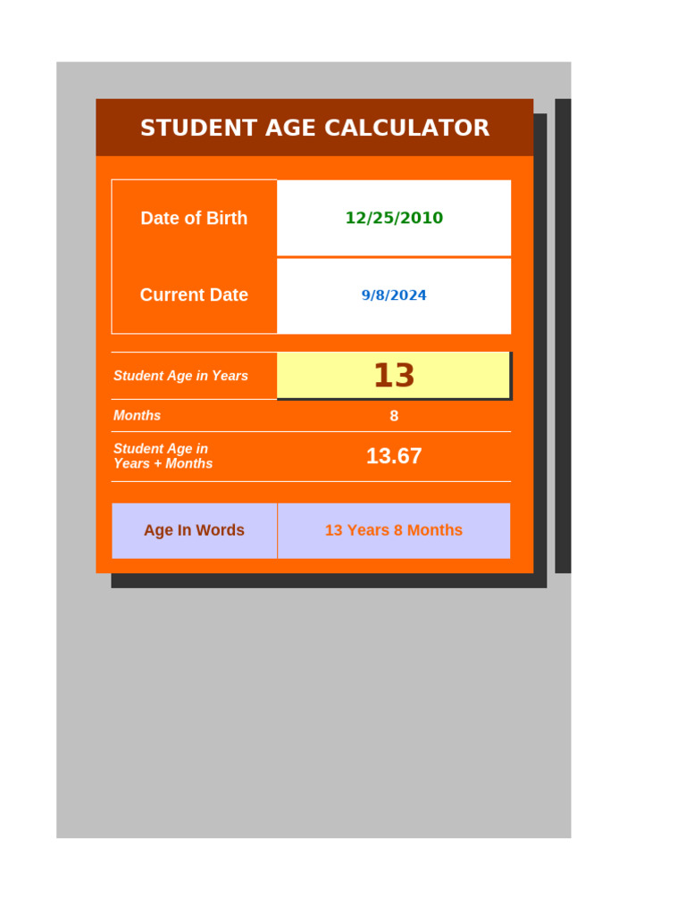 DepEd Club Student Age Calculator (For MS Excel Versions Other Than ...
