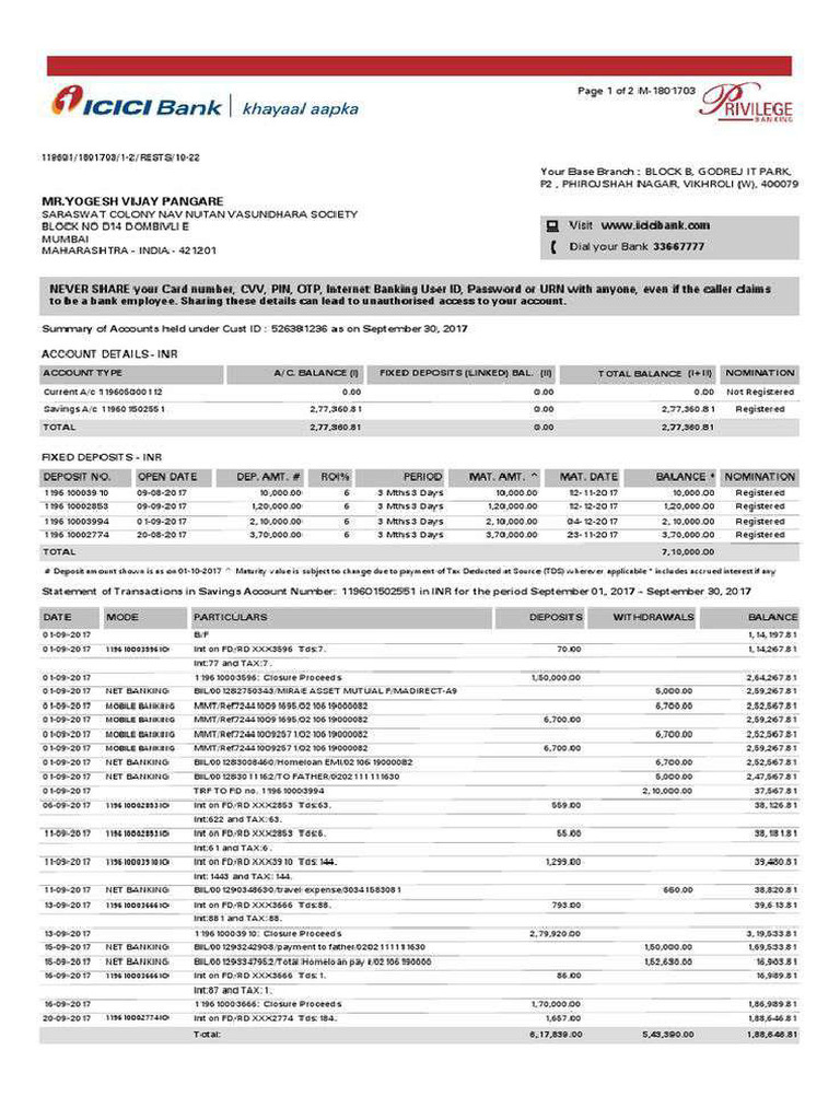 Bank Statement - AH - STUDIO Blog | PDF