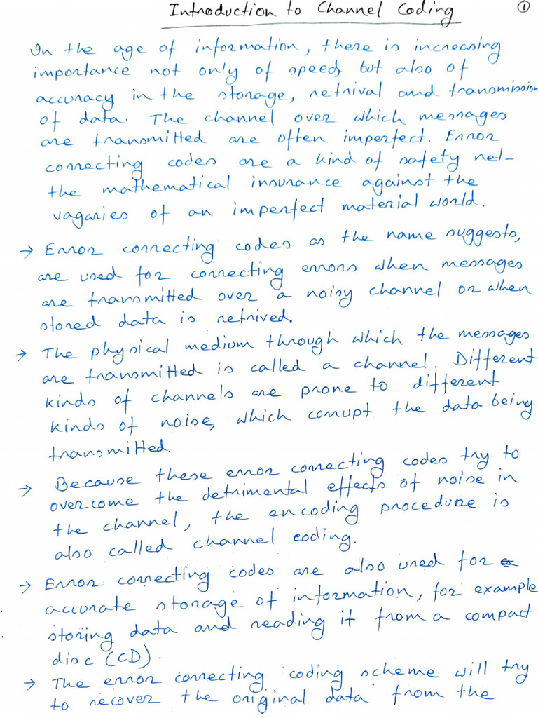 Channel Coding 1 | PDF