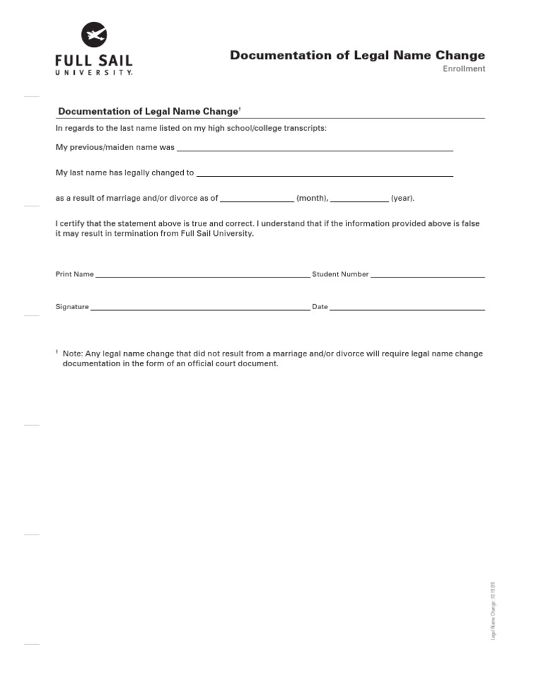 Legal Name Change | PDF