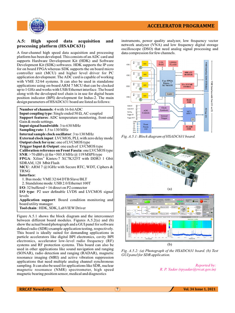 A.5: High Speed Data Acquisition and Processing Platform (HSADC631) | PDF