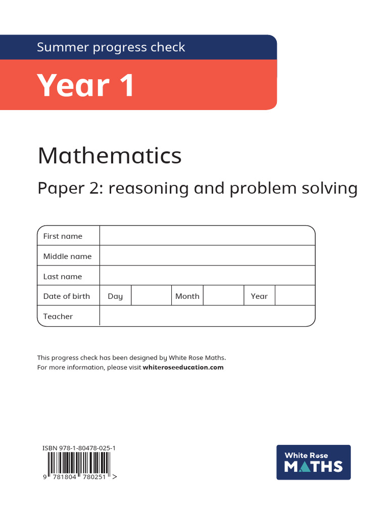 Year 1 Summer Paper 2 Reasoning 2022 | PDF