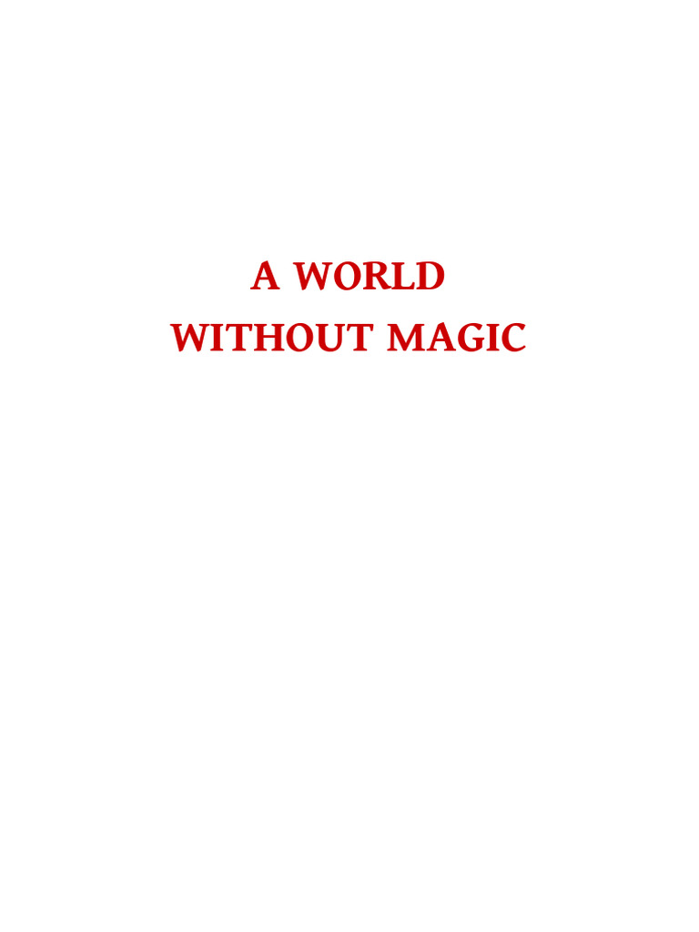 A World Without Magic | PDF